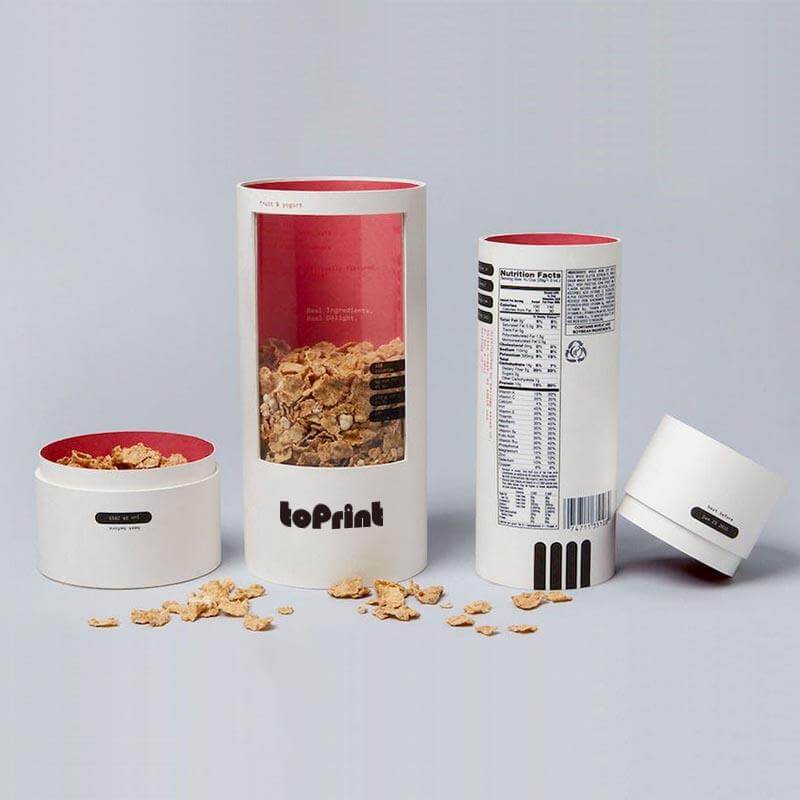 Custom Food Packaging Paper Tube With Window - Ecopapertube